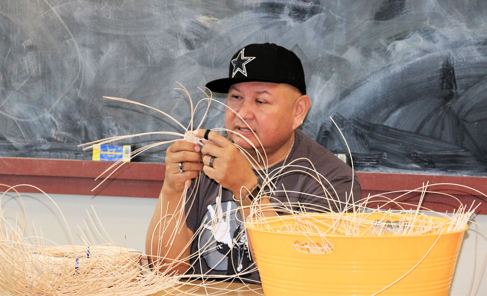 Basket-making with Choogie Kingfisher at the Charles Page Library