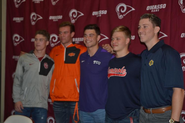 Owasso baseball trio signs with Big 12 schools in special ceremony