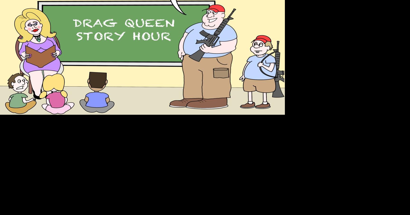 Cartoon Drag Queen Story Hour