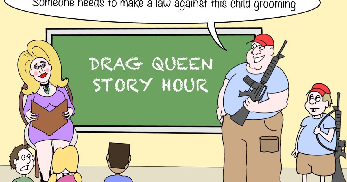Cartoon Drag Queen Story Hour