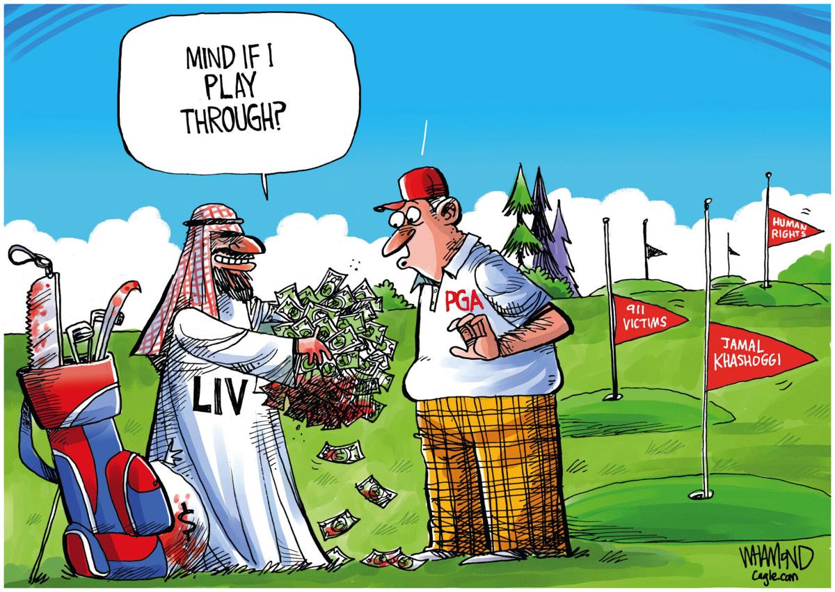Cartoon: PGA Merges With LIV by Dave Whamond
