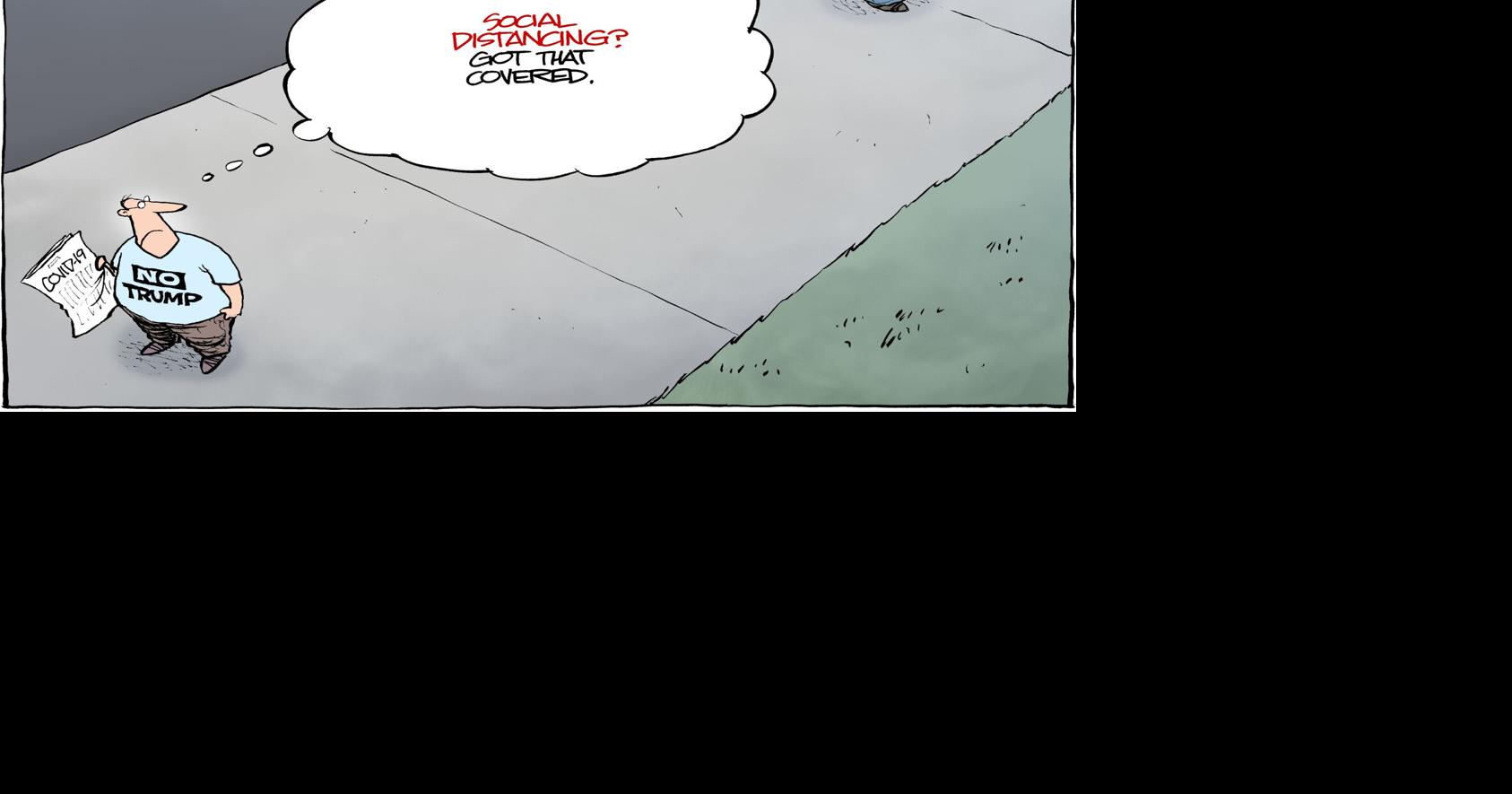 Syndicated cartoon: Social distancing