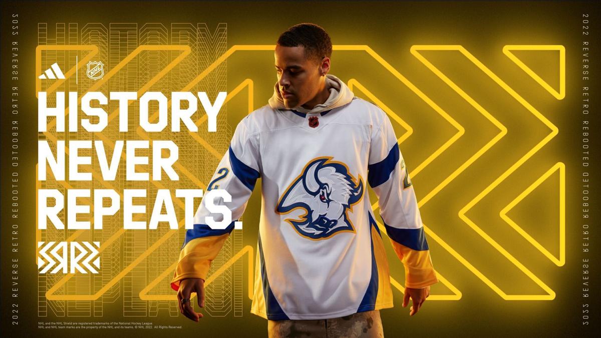 Sabres' new reverse retro jersey features goathead logo with royal, gold