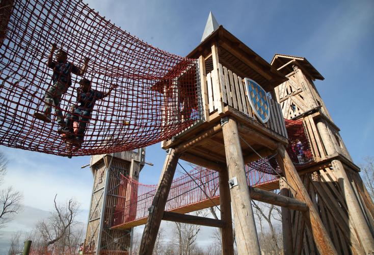 Schoolchildren test-drive playground at the Gathering Place