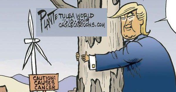 Bruce Plante cartoon: President Trump the treehugger?
