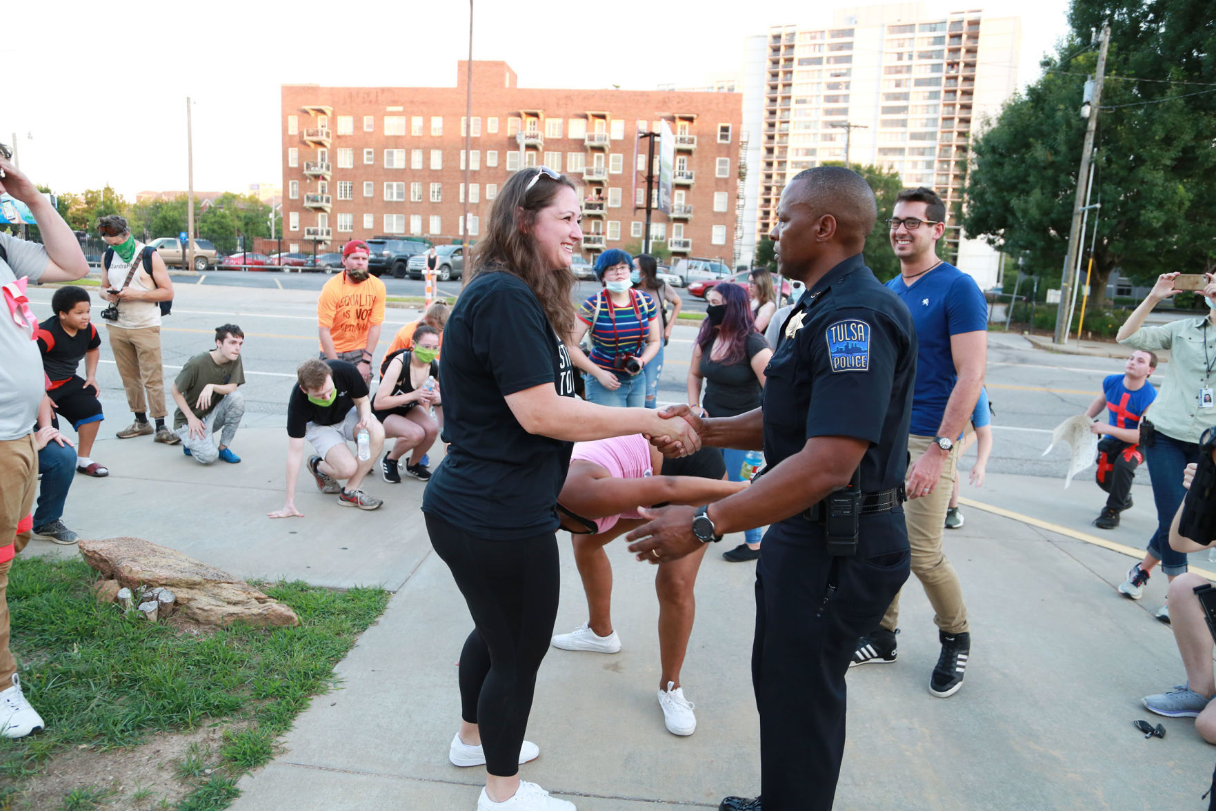 Peaceful protest begins with prayer outside Tulsa police headquarters