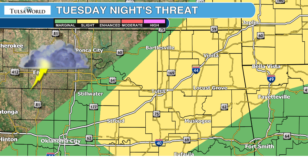 Severe storms possible in Tulsa on Tuesday evening | Video