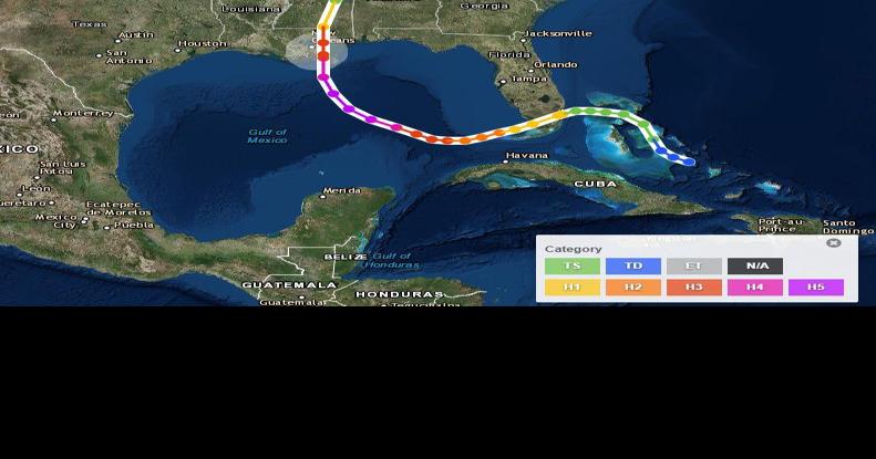 Hurricane Katrina path