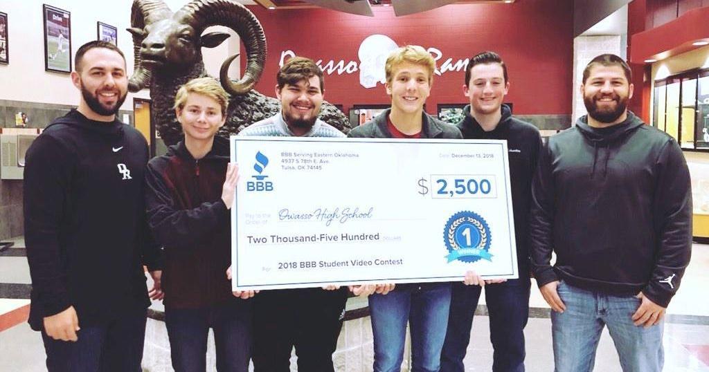 Owasso sports media and broadcasting class wins BBB contest with award ...