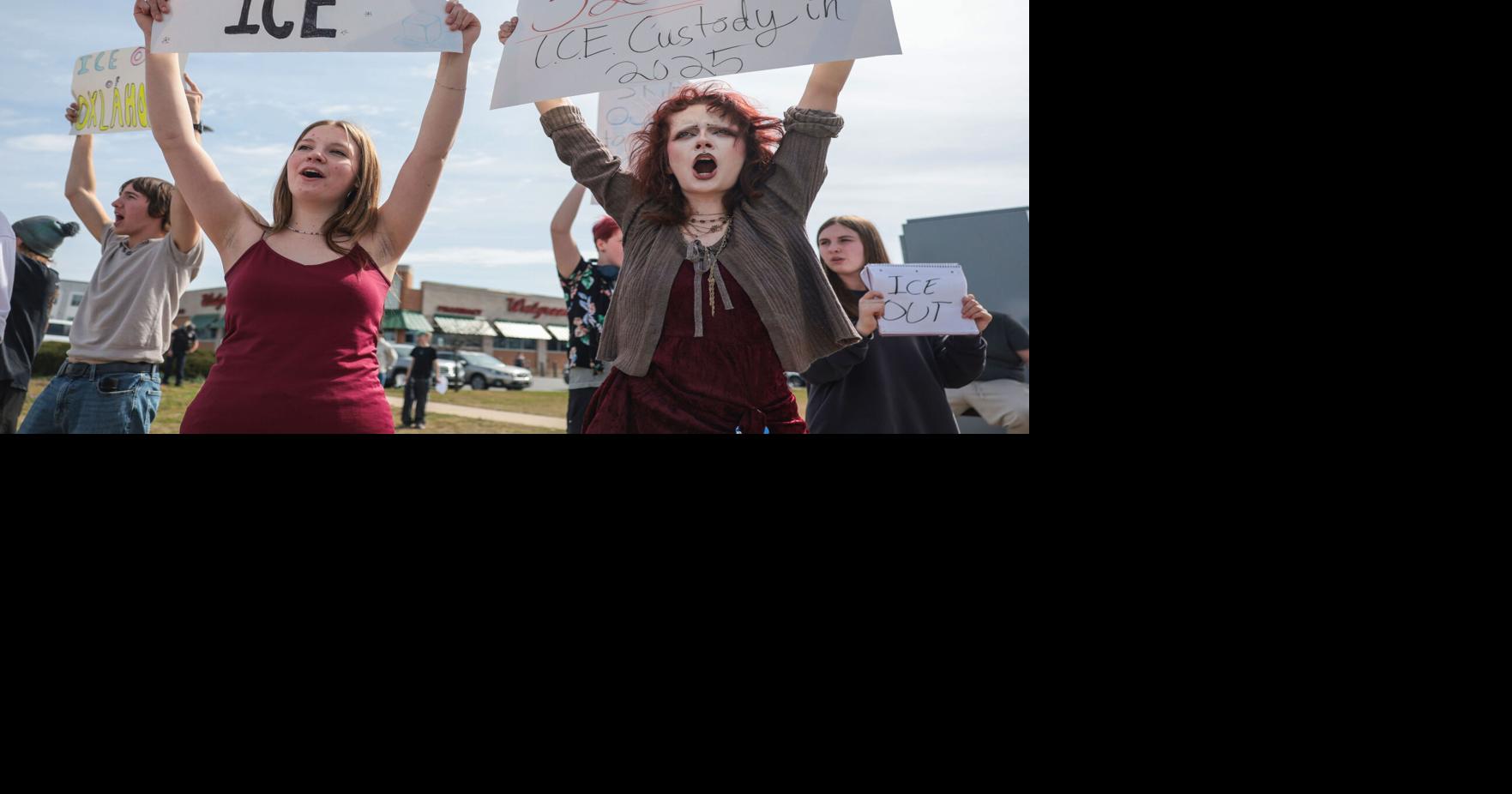 Students stage ICE protests at Bixby, Rogers