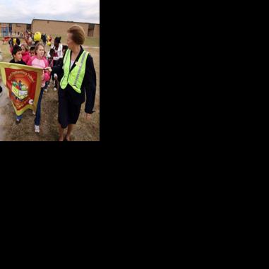 Roy Clark Elementary School's Walking School Bus program debuts