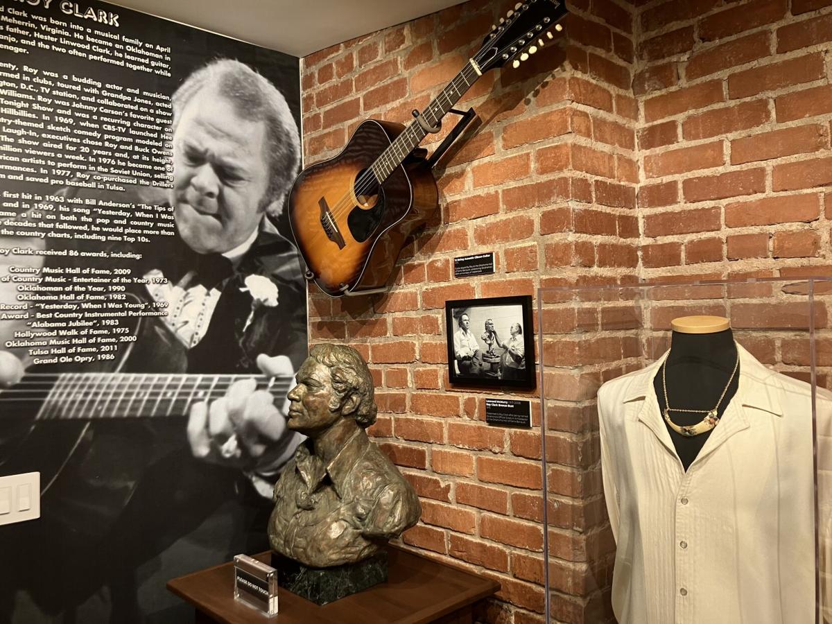 Barbara Clark visits new Roy Clark display at Church Studio