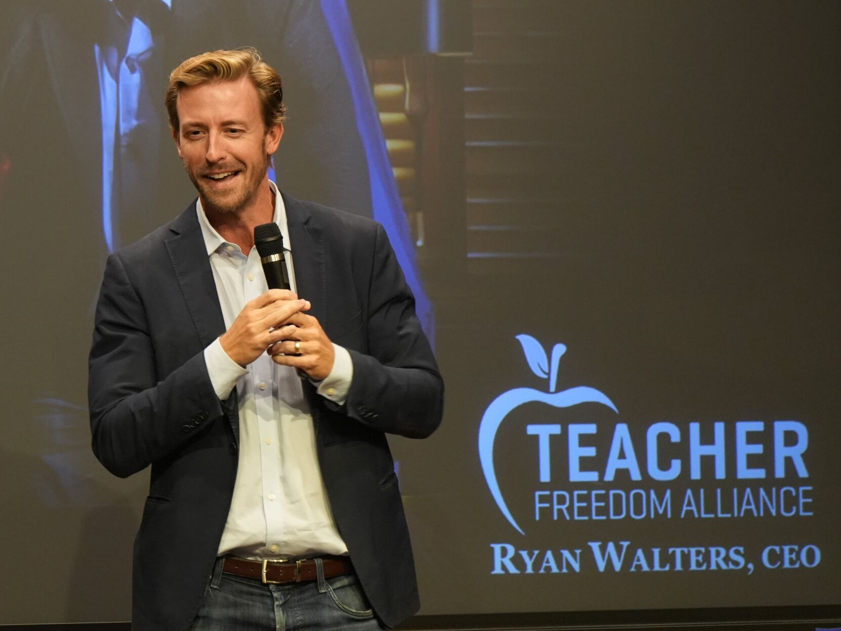 Ryan Walters delivers remarks to the OCPAC Foundation