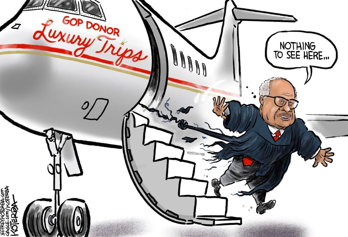 Cartoon: Clarence Thomas Trips by Jeff Koterba