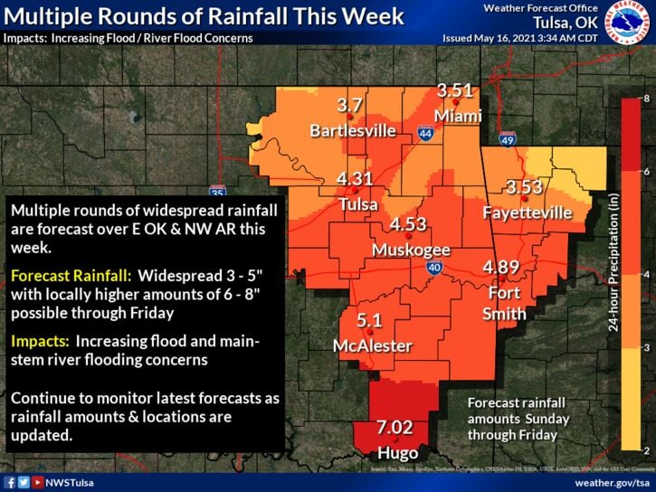 Forecasters: Flooding a concern as rain expected all week