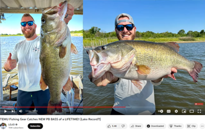 Temu’s fishing reel as the "favorite combo of all time"