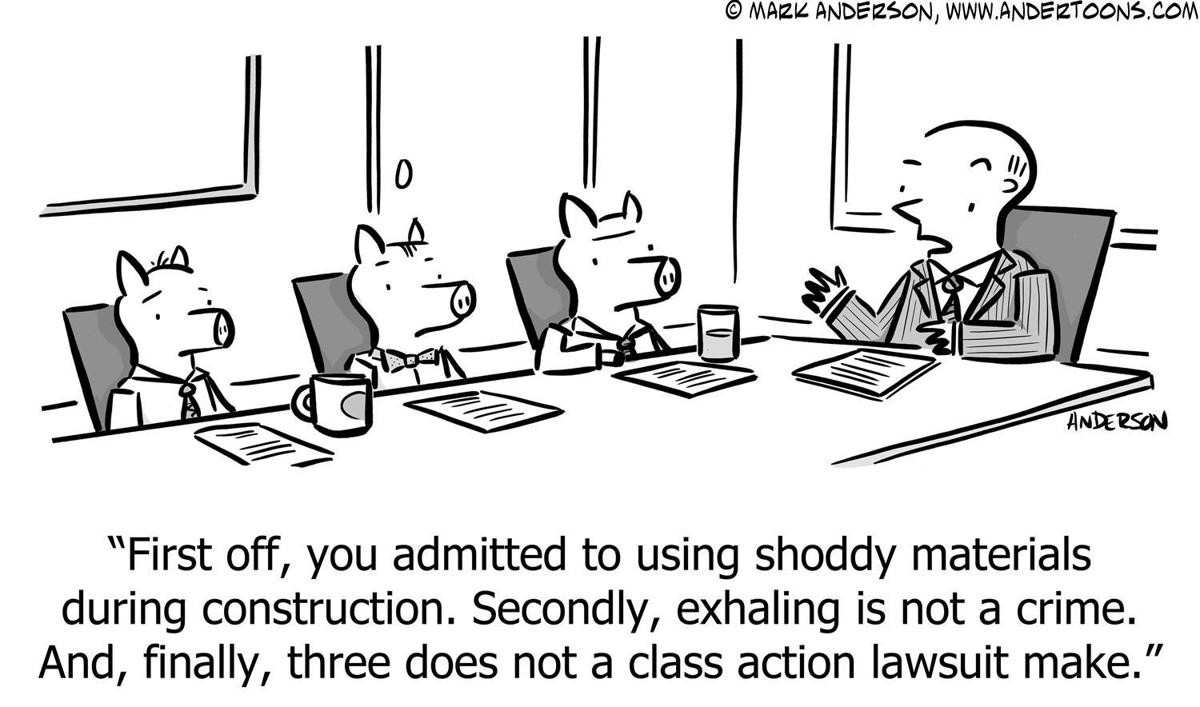 Legal cartoon: Pigs seek legal recourse
