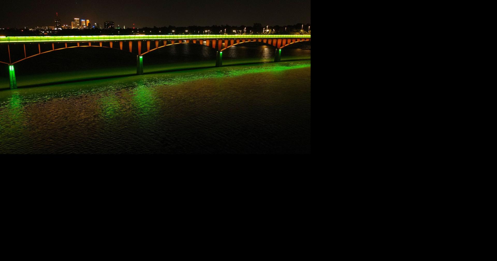 Photos: LED lights illuminate Williams Crossing pedestrian bridge