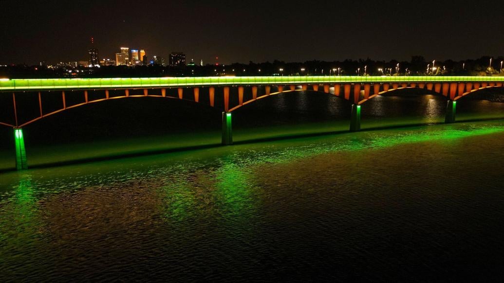 Photos: LED lights illuminate Williams Crossing pedestrian bridge