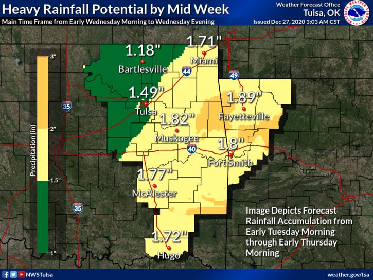 Heavy rainfall likely later in week, wintry weather possible Wednesday ...