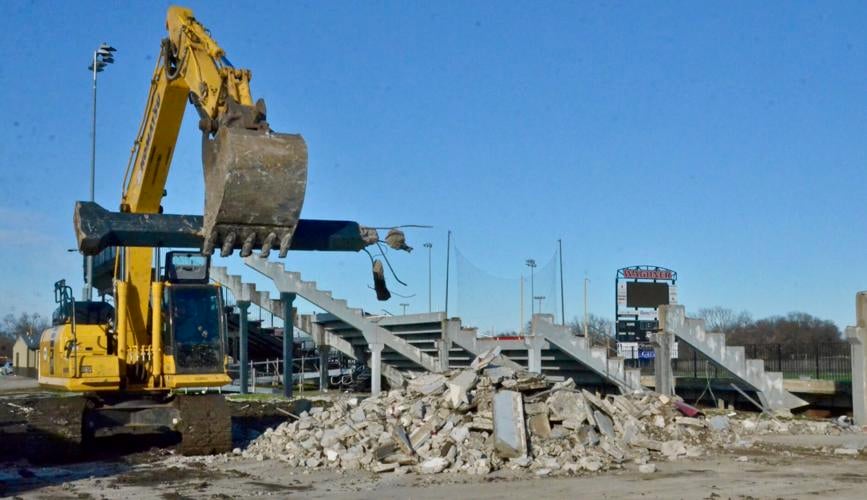 Demolition begins at football stadium