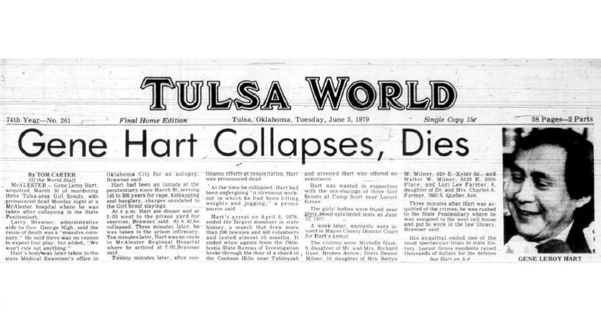 Gene Hart collapses, dies