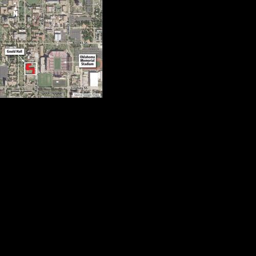 OU campus map showing Gould Hall