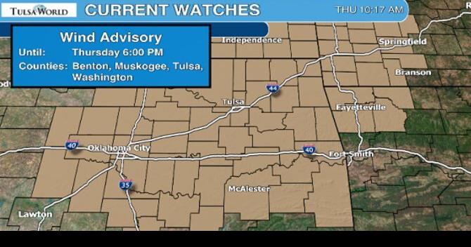 windy weather forecast for Tulsa