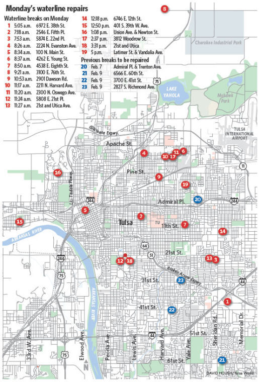 Numerous Tulsa waterlines breaking amid temperature swings | Local News ...
