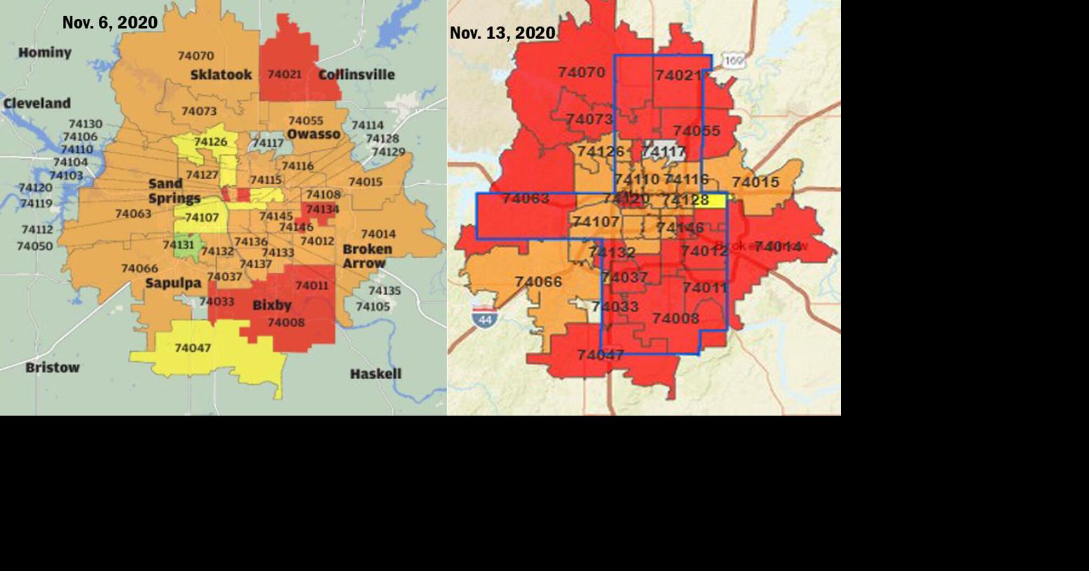 'We’re not in a good place': 22 Tulsa County ZIP codes in severe COVID ...