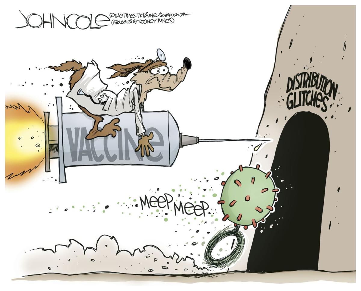 Syndicated Cartoon: Vaccine Distribution Glitches