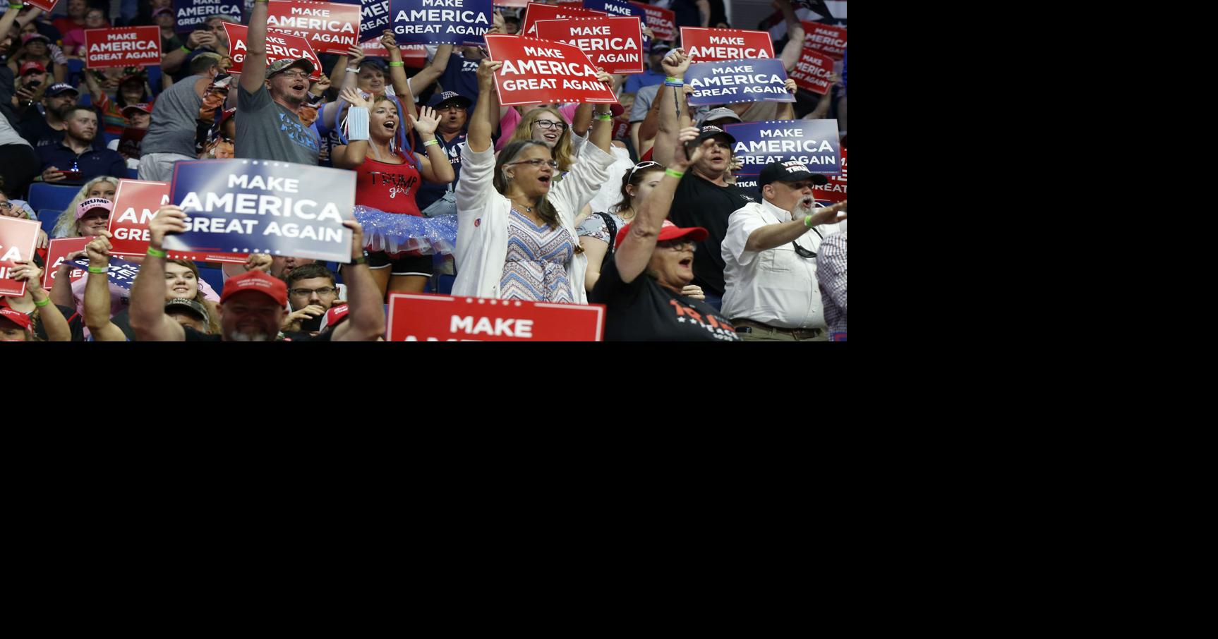 Tulsa crowd chants 'four more years' ahead of President Trump rally
