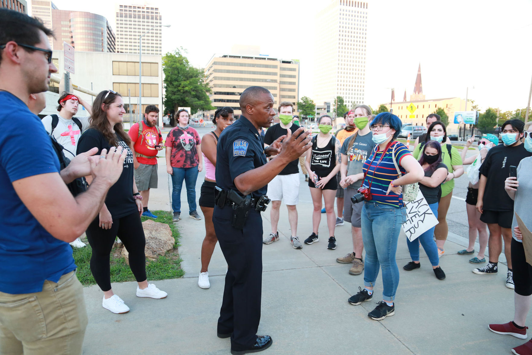 Peaceful protest begins with prayer outside Tulsa police headquarters