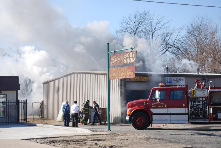 Wagoner firefighters extinguish fire at body shop
