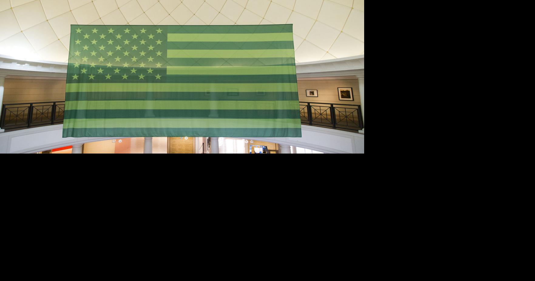 Artists create lapel pin of John Lewis flag