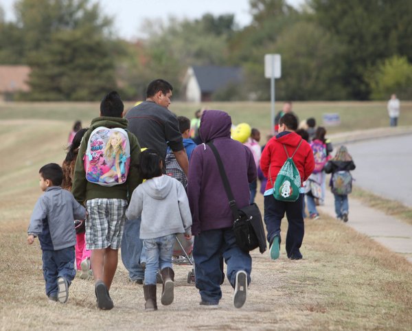 Roy Clark Elementary School's Walking School Bus program debuts
