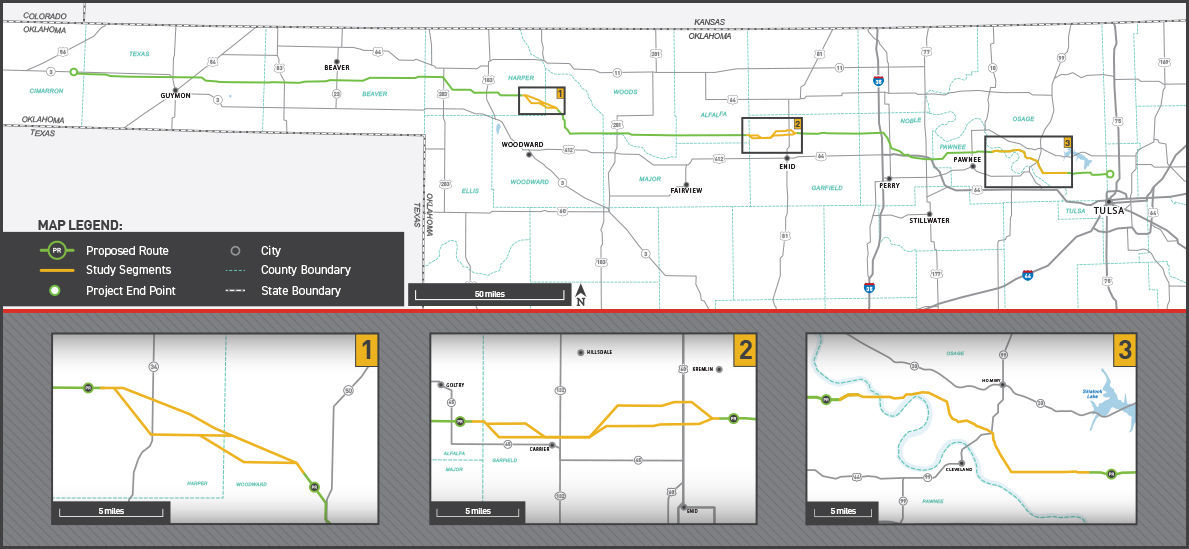 PSO releases projected line route for Wind Catcher project