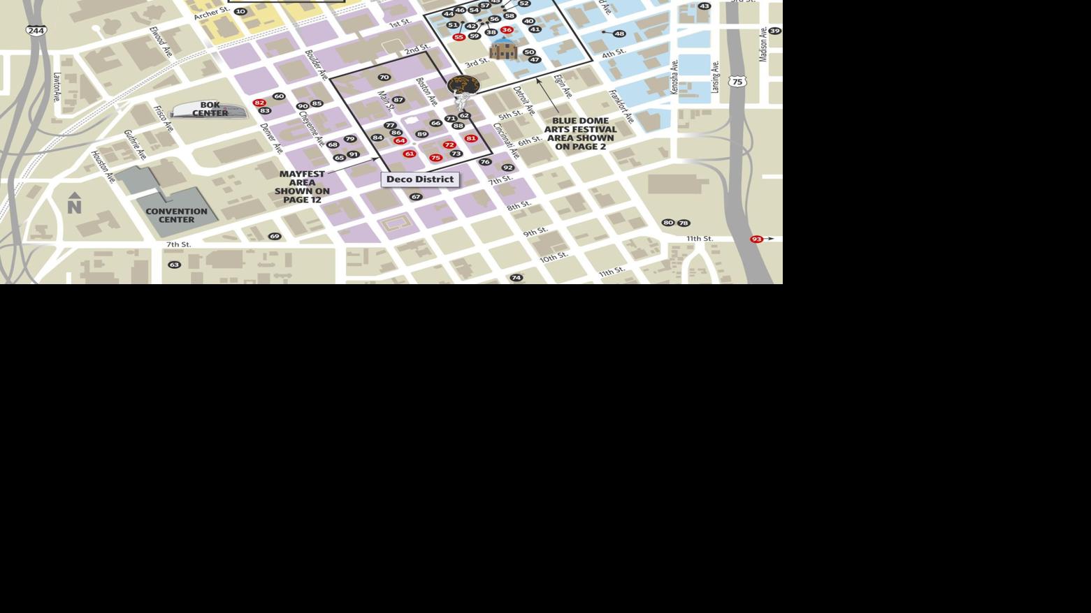 Find your map to Mayfest, The Hop Jam and the Blue Dome Festival ...