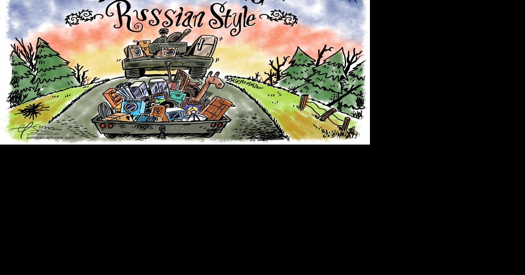 Cartoon: Retreating Russians