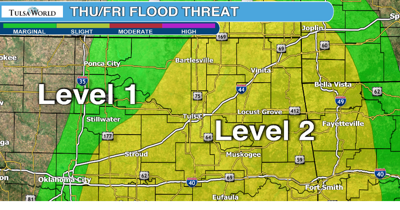 Heavy rain, flooding possible in Tulsa Thursday into Friday