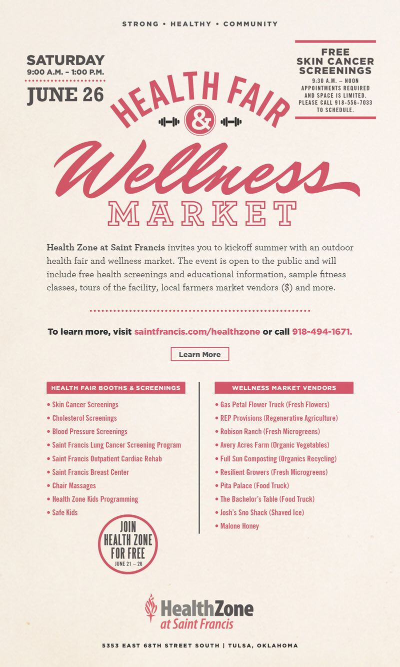 Join Us for a Health Fair & Wellness Market June 26