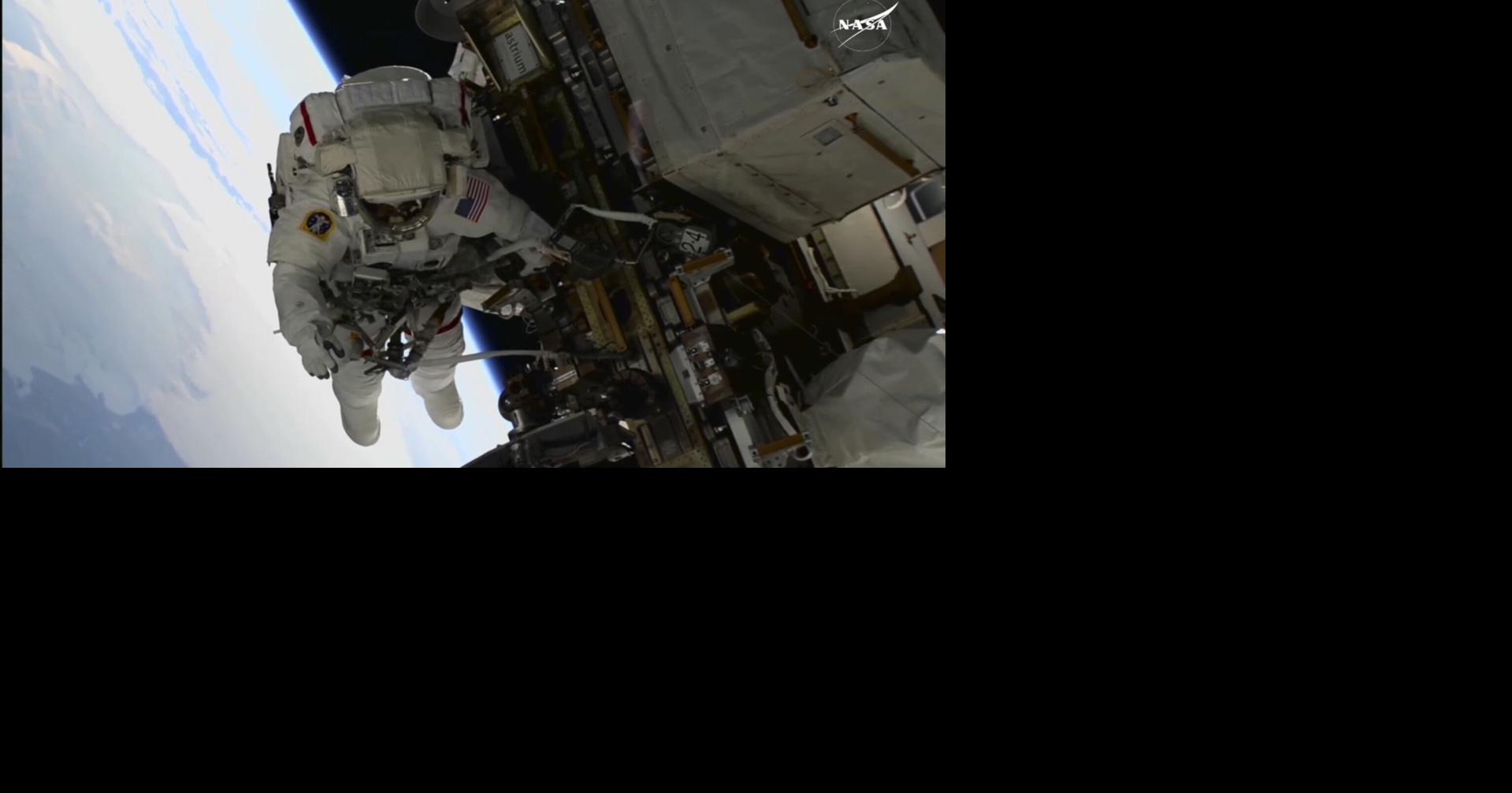 NASA's 2 stuck astronauts take their first spacewalk together