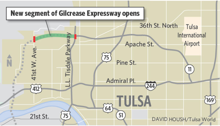 2.2-mile stretch of Gilcrease Expressway opens