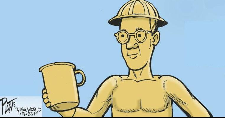 Bruce Plante cartoon: Tulsa's Golden Data Driller