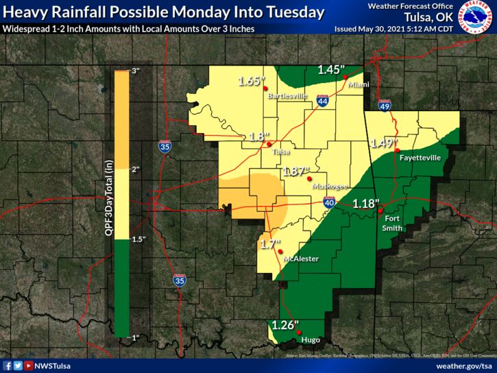 Heavy rain expected Memorial Day and Tuesday, according to Tulsa ...