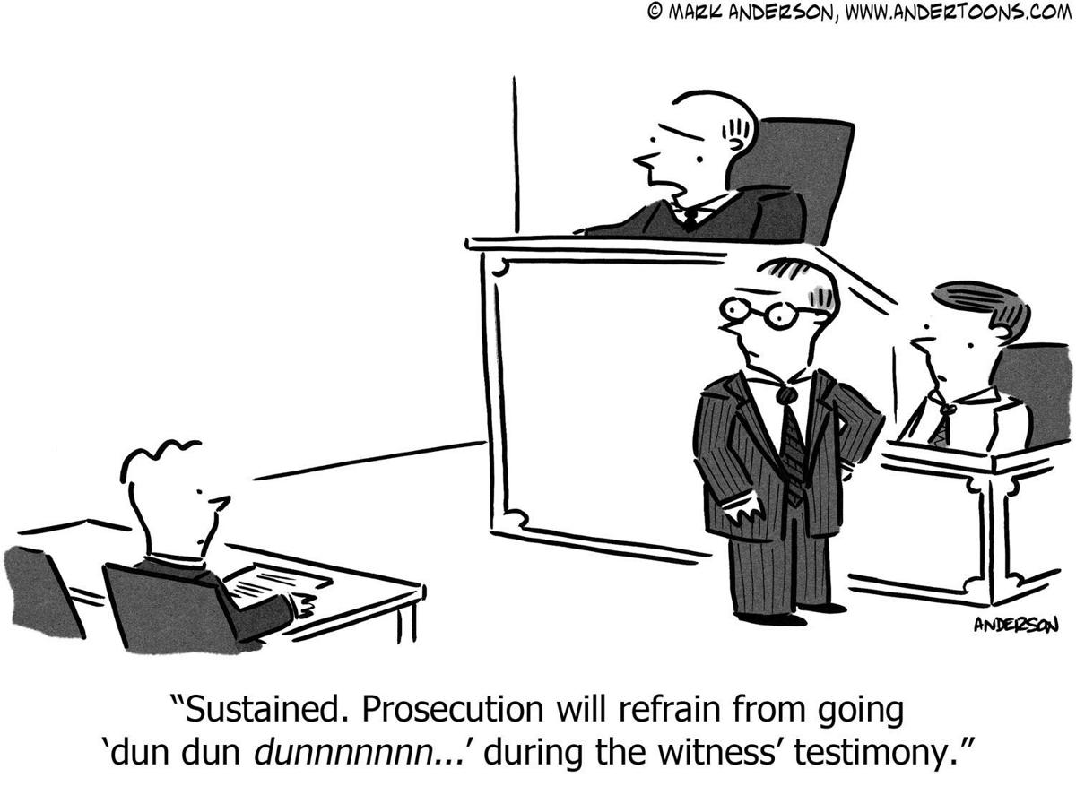 Legal cartoon: No sound effects in the court, please