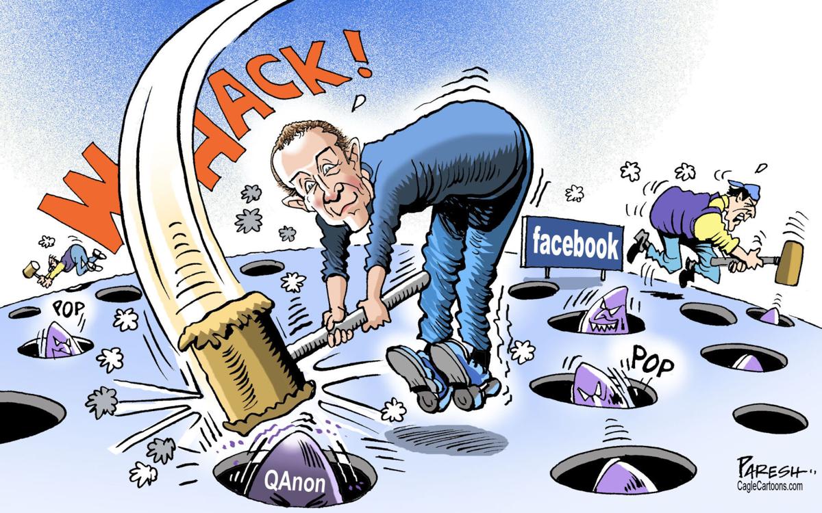 Syndicated Cartoon: Facebook Crackdown on Qanon
