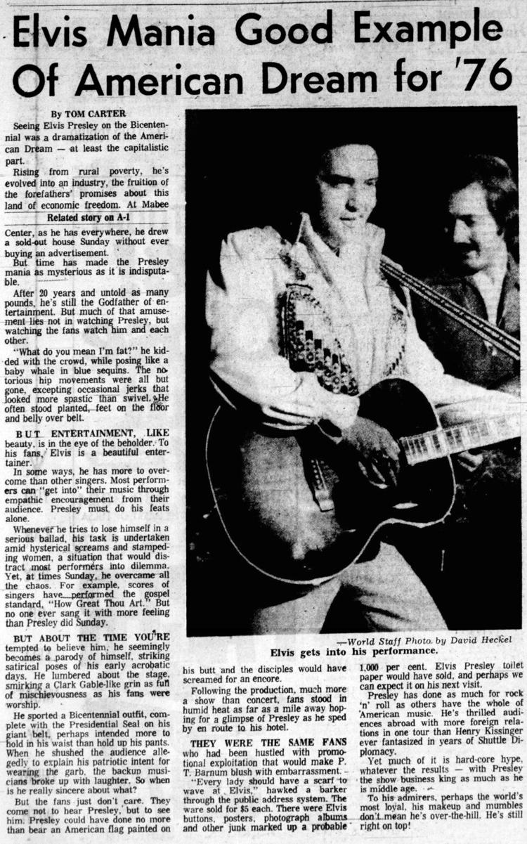 Elvis Presley headlined Tulsa Bicentennial in 1976