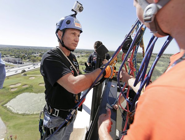 Rappelling "over the edge" benefits Special Olympics