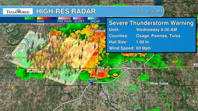 Severe thunderstorm warning issued for Tulsa, Osage counties